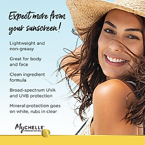 MyCHELLE Dermaceuticals Sun Shield SPF 28 Unscented (2.3 Fl Oz) - Soothing Reef Safe Sunscreen with Vitamin E and Aloe - TSA Approved. Liquid Zinc Sunscreen for Face and Body