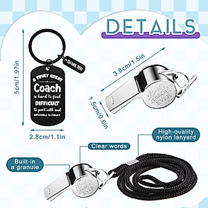 Hollowfly 6 Sets Coaches Gifts Best Coach Ever Plastic Cup with Lid and Straw 24 oz Coach Keychain Whistles Coaches Gifts Christmas Gifts Thank You Gifts for Football Basketball Coach(Multicolor)