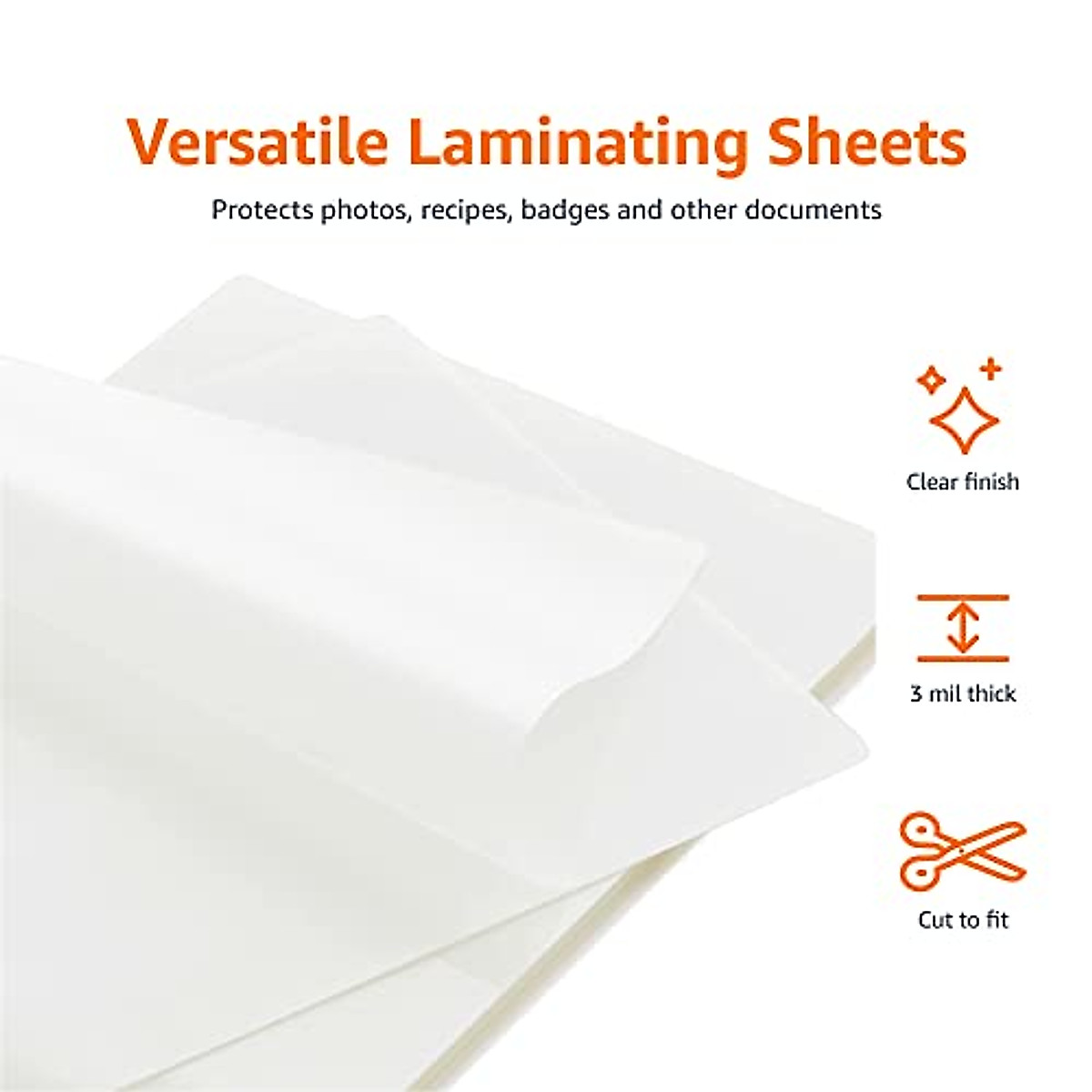 Amazon Basics Clear Thermal Laminating Plastic Paper Laminator Sheets - 9 x 11.5-Inch, 100-Pack