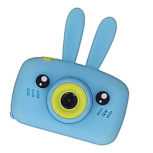 Jeanoko Kids Camera, Children Photo Camera Protective Case Portable GC0308 Sensor MP3 Function for Fun(Blue)