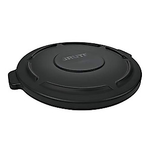 Rubbermaid Commercial Products BRUTE Heavy-Duty Trash/Garbage Can Lid, Black, Compatible with 55-Gallon BRUTE Container, Pack of 3