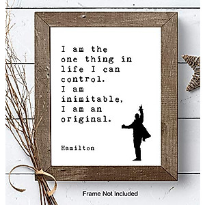 Poster - Inspirational Quote Wall Art Decor - Motivational Home Decoration Art Print for Office, Living Room, Den - Gift for Broadway Musical, History Fans - 8x10 Unframed