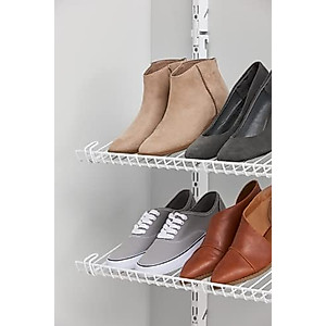 Rubbermaid Customizable Wall Mount Shoe Shelf, White, for Home/House/Closet/Laundry/Linen Organization