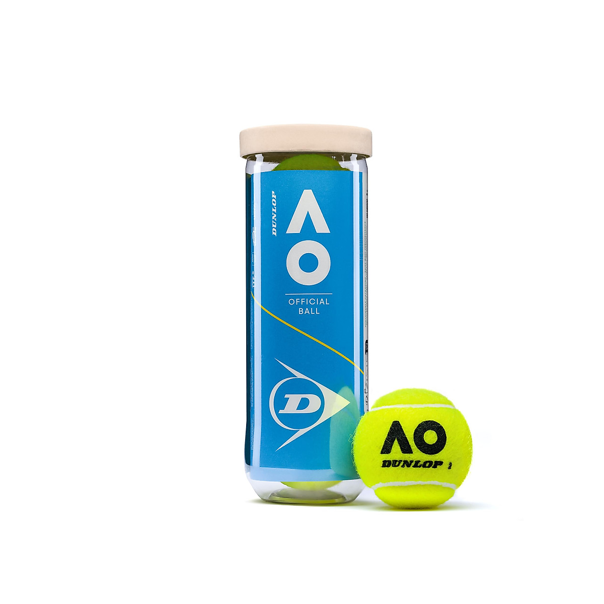 Dunlop Sports Australian Open AO Extra Duty Tennis Balls - Case of 24 cans (72 Balls)