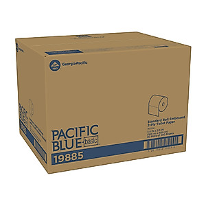 Pacific Blue Basic 2-Ply Embossed Toilet Paper (previously branded Envision), 19885, 550 Sheets Per Roll, 80 Rolls Per Case