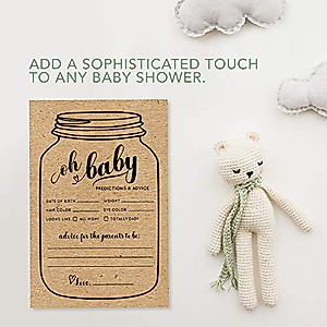 30 Pack Baby Shower Advice Cards- Kraft Advice and Prediction Cards for Gender Neutral Baby Shower Games