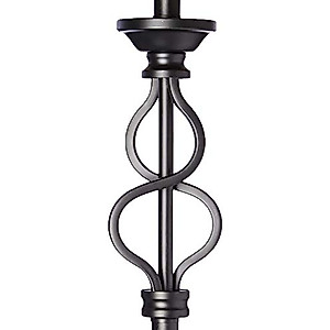 Amazon Brand – Ravenna Home Iron Wave Table and Floor Lamp Set with LED Light Bulbs, Set of 3, Dark Bronze