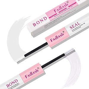 FADLASH Lash Bond and Seal 10ml Individual Lashes Glue and Seal Super Strong Hold DIY Lash Extension Kit Hold 48-72 Hours Waterproof Cluster Lash Glue Eyelash Extension Kit