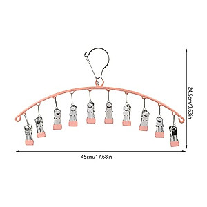 Cabilock Hat Organizer 10 Clips Stainless Steel Laundry Drying Rack Clothes Hanger Sock Hanger Hat Hanger Windproof Dryer Rack for Baby Clothes, Socks, Drying Towels, Diapers Hat Rack