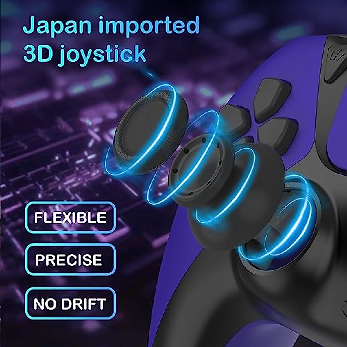 YU33 Ymir Scuf Wireless Controller Works with Modded PS4 Controller, Elite Control Remote Fits Playstation 4 Controller, Joystick/Controles de Pa4 with Mapping/Turbo/1200 mAh Battery, Purple