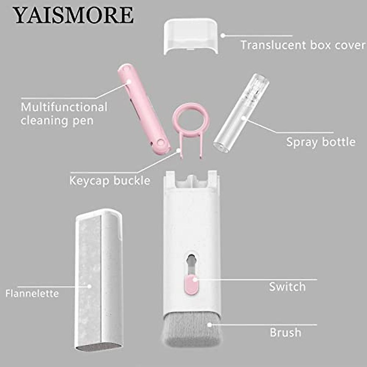 7-in-1 Airpod Cleaner Kit - Laptop Cleaner - Keyboard Cleaner kit, Portable Multifunctional Cleaning Tool for PC Monitor/Earbud/Cell Phone/Laptop/Computer/Bluetooth Earphones (Blue)