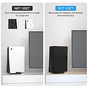 FANPL Dust Cover Kit for PS5,12 in 1 Accessories with Soft Dust Case for Playstation 5 Console, Silicone Plugs for Port, Cleaner Kit - Waterproof Scratchproof Dust Set for PS5