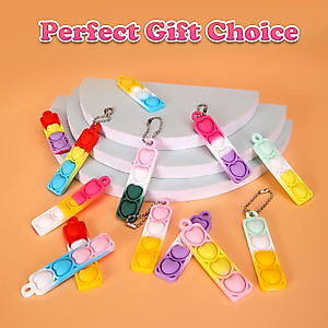 100 PCS Mini Pop Fidget Keychain Toys,Easter Silicone Mini Pop Bulk Fidget Keychain Toy Party Favors, Push Poping Bubble Sensor Toy, Office Desk Toy for Kids Adults
