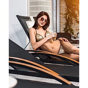 AOSYCO Headrest Pillow for Chaise Lounge, All Weather Weighted Outdoor Chaise Head Pillow, Pool Chaise Lounge Pillows Sunbathing Swing Pool Furniture, Chaise Lounge Cushion