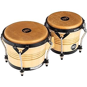 Meinl Percussion LC300NT-M Artist Series Luis Conte Signature Wood Bongos, Natural, 6 3/4-Inch and 8-Inch