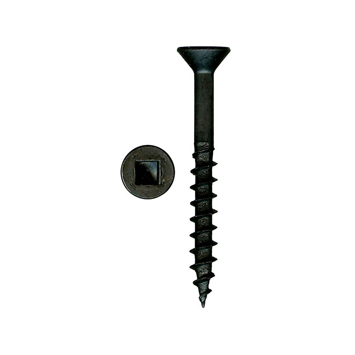 6 x 1-1/4 HighPoint XT Square Drive WW Screws, Flat Head, Black Oxide, 100 pc