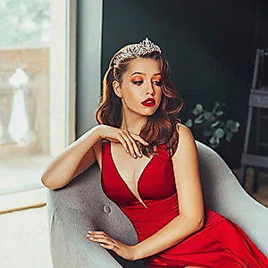 CIEHER AB Rhinestones Tiara Crowns for Women Girls Princess Crown Tiaras for Women Bridal Wedding Prom Quinceanera Birthday Crown Christmas Crown Gifts Hair Accessories for Women Girls