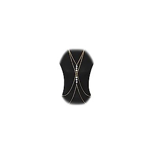 Yomiie Body Chain Layered Sexy Gold Tassels Necklace Fashion White Disc Jewelry Belly Waist Bra Hot Bikini Beach Harness Birthday Anniversary Festival Gift for Women Lady Girls