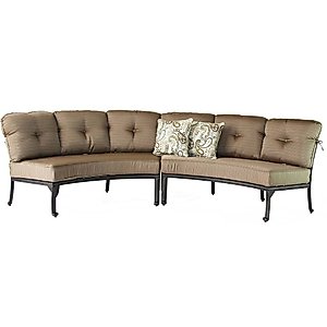 Cast Aluminum Curved Outdoor Sofa Elisabeth 2 Piece Patio Set Desert Bronze