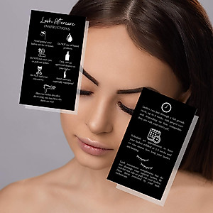 Boutique Marketing LLC Lash Extension Aftercare Instructions Cards,50 Pack,Double Sided Size 3.5 x 2 inchinch After Care (2-3 Week Fillers),Black with White Design