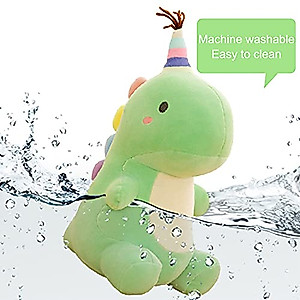 VHYHCY Stuffed Animal Plush Toys, Cute Dinosaur Toy, Soft Dino Plushies for Kids Plush Doll Gifts for Boys Girls (Green, 9 Inch)