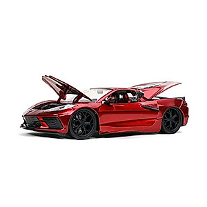 Jada Toys Bigtime Muscle 1:24 2020 Chevy Corvette Stingray Die-cast Car Candy Red, Toys for Kids and Adults