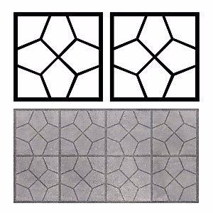 Concrete Molds and Forms,2Packs 15.7 x 15.7 x 1.6 inch DIY Reusable Walkway Walk Maker Pathmate Paving Pavement Stepping Stone Outdoor Paver Path Garden Lawn Yard Patio Cement Mold