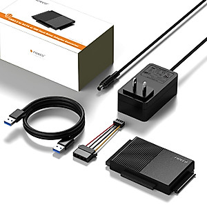 FIDECO USB 3.0 to SATA or IDE Adapter, Hard Drive Adapter Cable Universal for 2.5/3.5 inch SATA HDD/SSD & IDE HDD with 12V Power Adapter