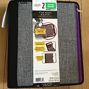 Five Star 2" Zipper Binder 605 Sheet Capacity Pink