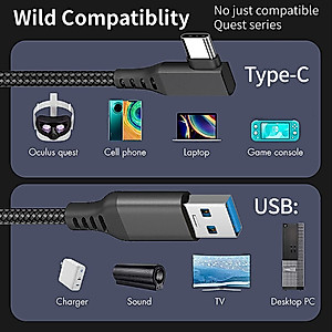 Xmipbs 10FT Link Cable for Quest 2, USB to Type C Charging Cable High Speed Transfer Data Cable for Quest/Quest 2 Headset and Gaming PC, USB C