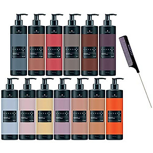 Schwarzköpf Chroma ID Bonding Color Masks, Semi-Permanent Hair Color Dye (w/ Sleekshop Steel Rat Tail Comb) ChromaID Haircolor Masque (9,5-1 Pastel Cendre - 16.9 oz)