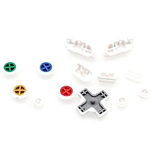 15 PCS Replacement L R ZR ZL Buttons ABXY Buttons Home Button Start Button Power Select Button D Pad Set for New 3DS XL New 3DS LL Console White