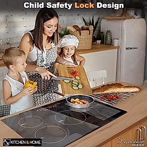 K&H SIGNATURE SERIES 5 Burner 31.5 Inch Built-in Induction Electric Stove Top Ceramic Cooktop Touch Control 240V 9200W IN30-9200FLX