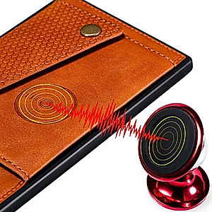 Smfu Case for Samsung Galaxy A40 Wallet Phone Case Leather Wallet Back Cover Folio Flip Card Holder Non-Slip Casewith ID Credit Card Slot Holder (3 Card Pockets) with Screen Protector (Brown)