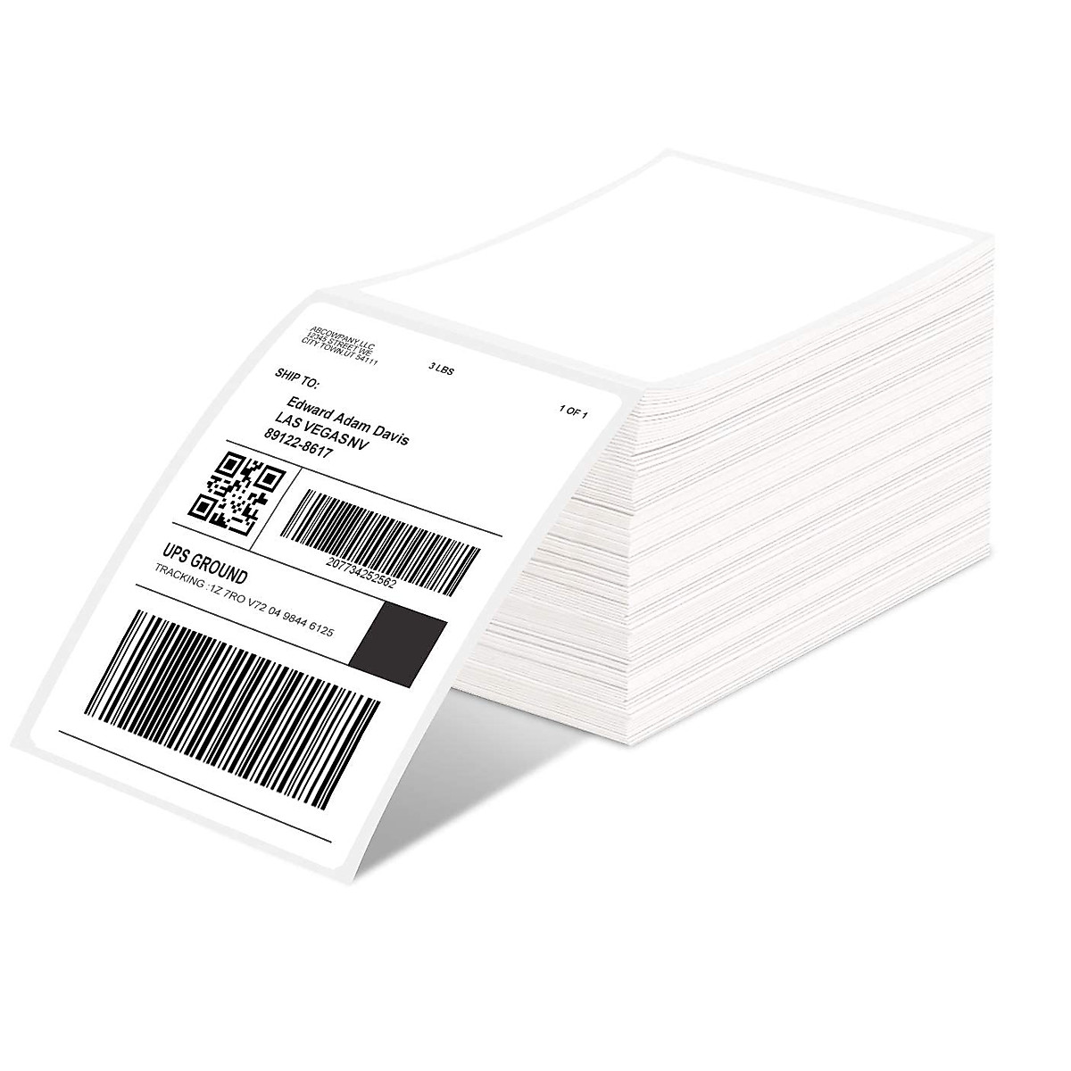 Phomemo 4x6 Thermal Label Printer Paper - 500 PCS White 4"x6" Fan-Fold Labels Shipping Supplies Labels - Water/Oilproof Label Stickers - Permanent Adhesive Thermal Shipping Label for Shipping Packages