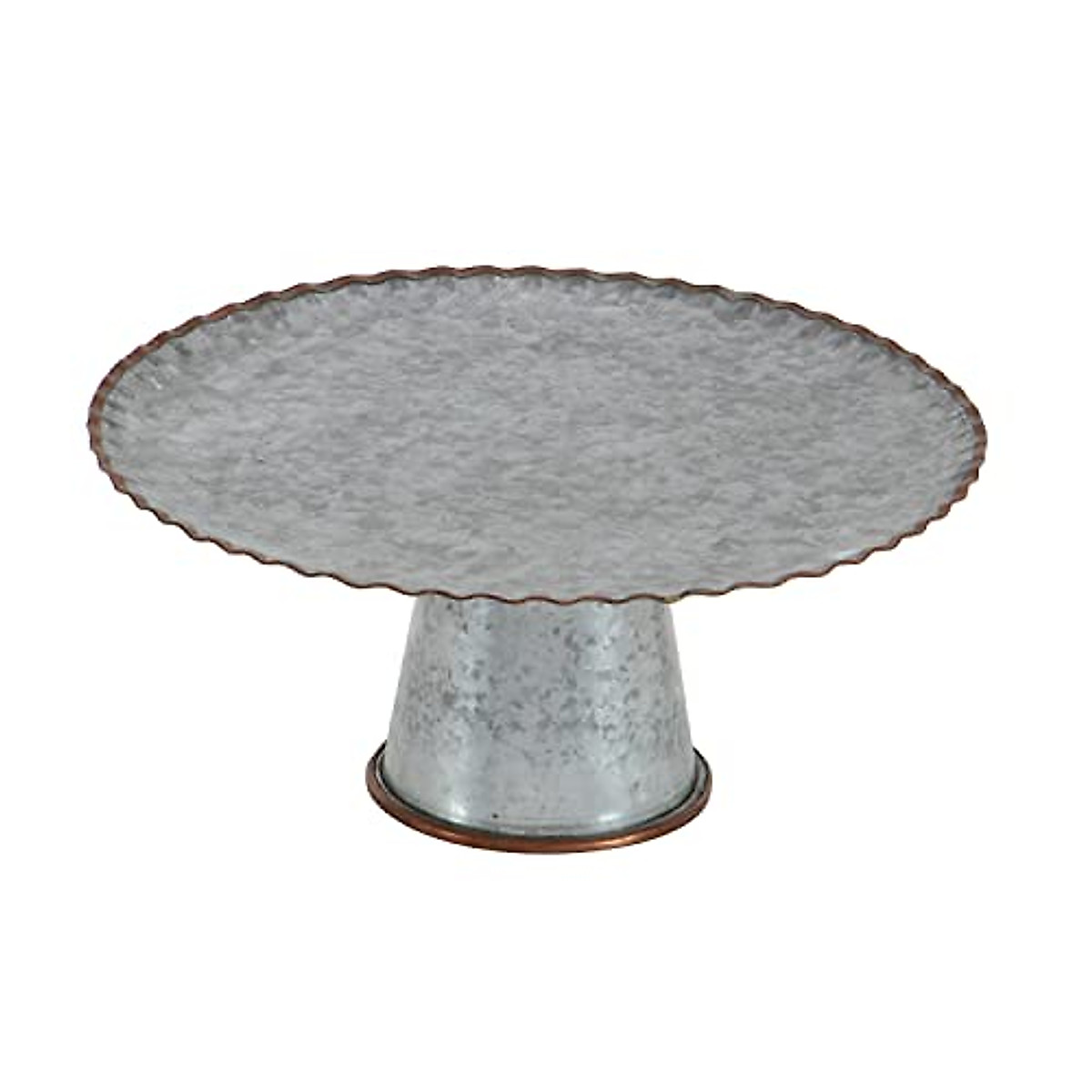 Deco 79 Metal Galvanized Cake Stand, Set of 3 9", 13", 15"W, Gray