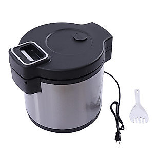 Commercial Electric Rice Warmer, Non-Stick Inner Pot, Efficient Insulation Electric Rice Warmer, Stainless Steel,19 L/20QT-Large, 154.4℉/161.6 ℉, Black (Warm Function only, not a Cooker)