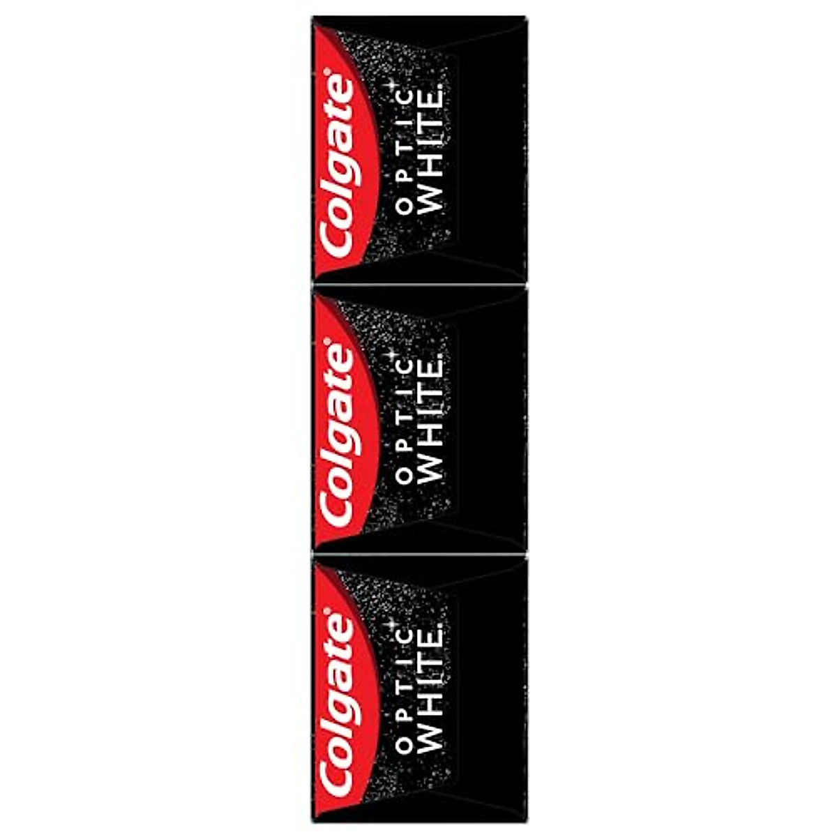 Colgate Optic White with Charcoal Whitening Toothpaste, Cool Mint Flavor, Safely Removes Surface Stains, Enamel-Safe for Daily Use, Teeth Whitening Toothpaste with Fluoride, 3 Pack, 4.2 Oz Tube
