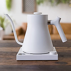 Fellow Stagg EKG Electric Gooseneck Kettle - Pour-Over Coffee and Tea Kettle - Stainless Steel Kettle Water Boiler - Quick Heating Electric Kettles for Boiling Water - Matte White
