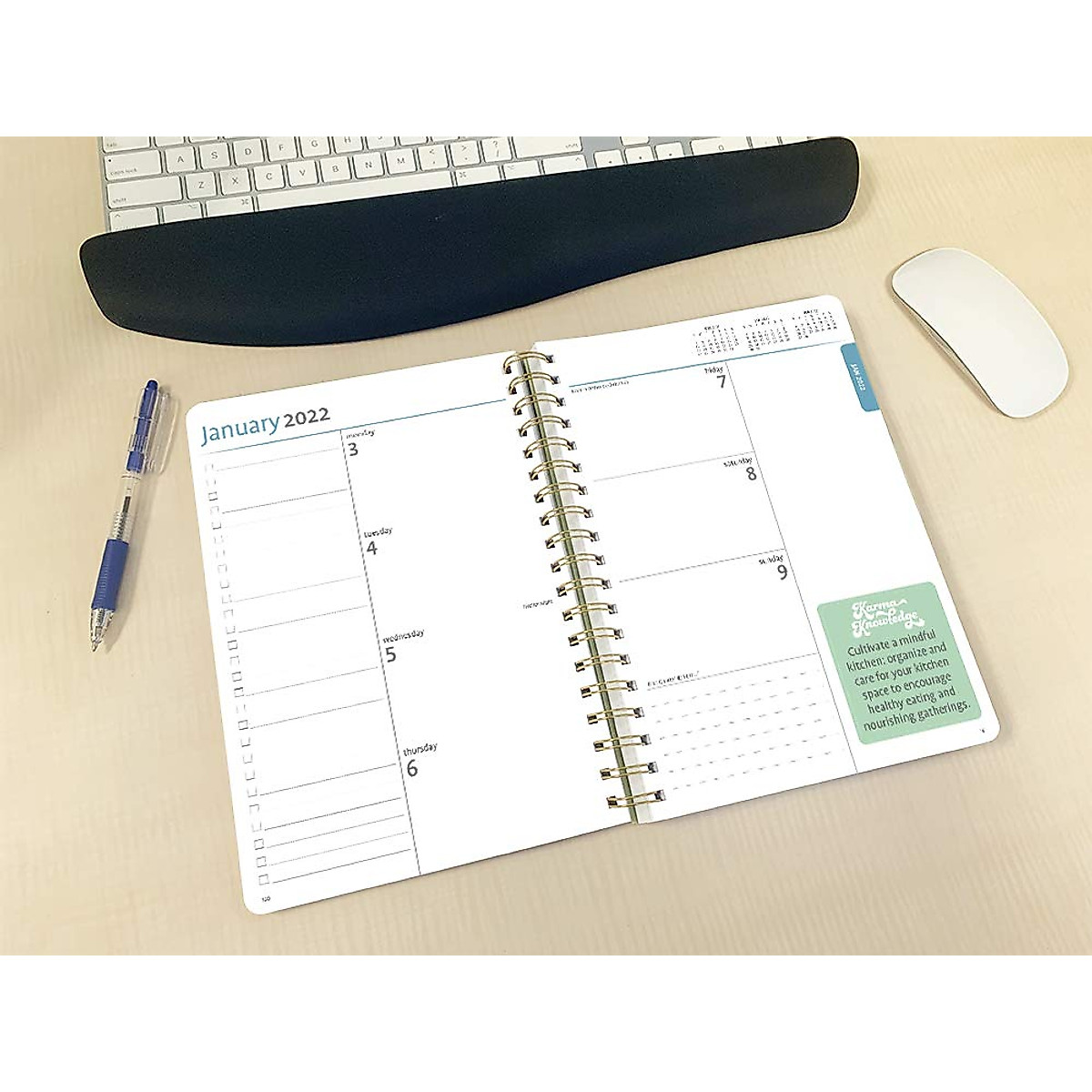 Big Ambitions 2022 6.9 x 9.8 Inch Weekly Karma Planner by Brush Dance | Thicker and Bigger than Average Planner | Artwork Motivation Inspiration