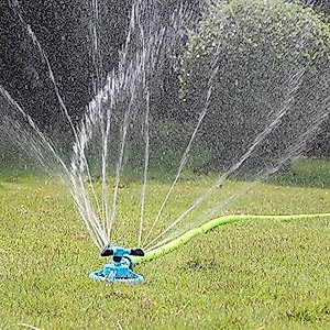 Kadaon Lawn Sprinkler Automatic Garden Water Sprinklers Lawn Irrigation System Large Area Coverage Rotation 360 Degree