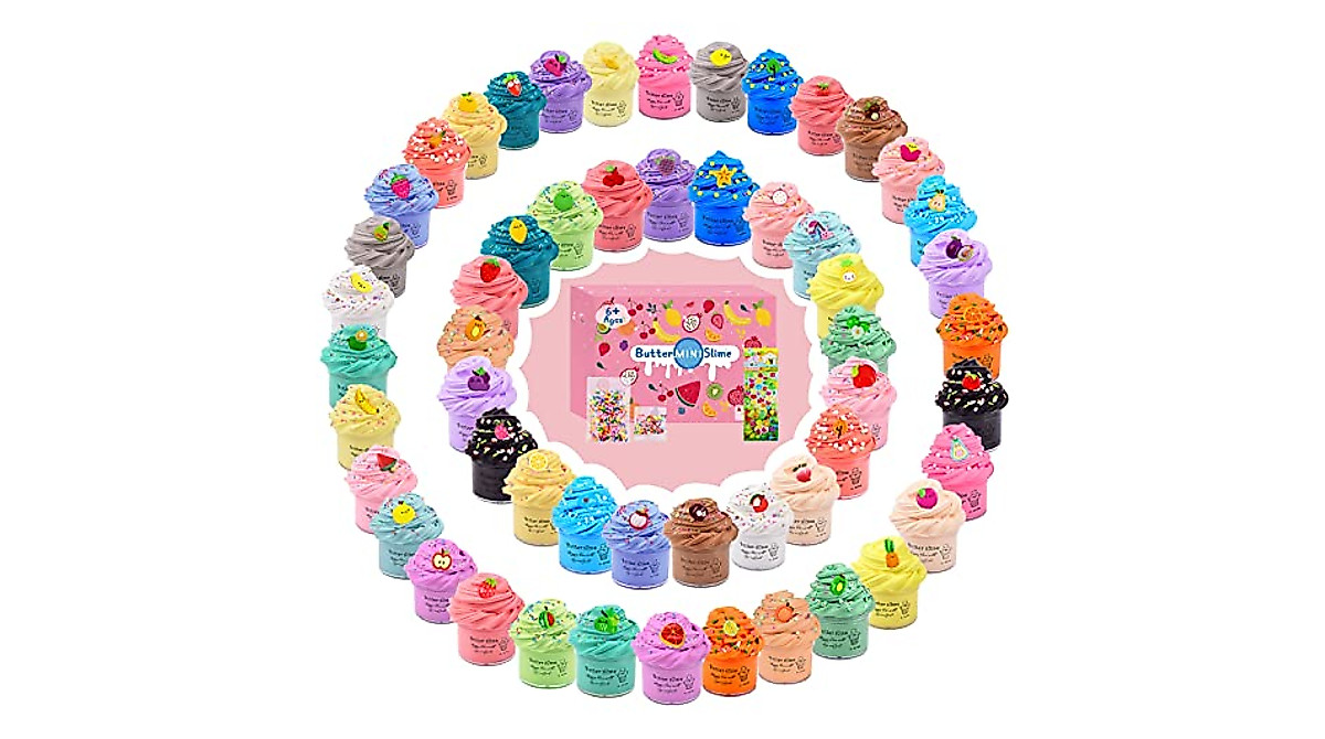 54 Pack Mini Butter Slime Kit for Kids - Stress Relief Fun