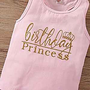 CBNRLOPOP Toddler Kids Baby Girls Outfits Birthday Princess T-Shirts Top Dot Bubble Tutu Skirt 2PCS Summer Dresses Set