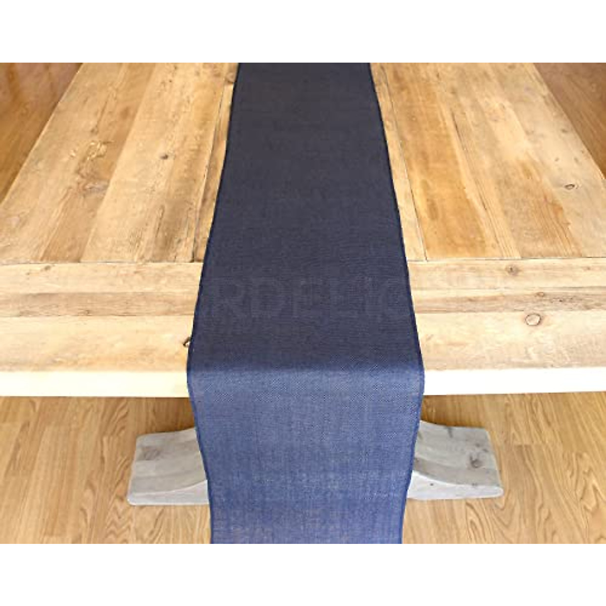 CleverDelights 12" Navy Burlap Roll - Finished Edges - 5 Yards - Jute Burlap Fabric