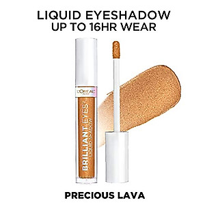 L’Oréal Paris Brilliant Eyes Shimmer Liquid Eye Shadow, Longwearing Lasting Shimmer, Crease Resistant, Flake-Proof, Precision Applicator, Quick Dry, Non-Greasy, Precious Lava, 0.1 oz.