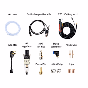 Warfox Plasma Cutter 120/240V Dual Voltage Plasma Cutting Machine, Max Cutting Thickness 14mm, Clean Cutting Thickness 10mm in 65PSI