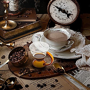 VINTORKY Coffee Pot Clear Tea Kettle Tea Mug Coffee Filter Cup Tea Cup with Lid Coffee Cups with Lids Pitcher with Lid Stainless Coffee Mug Espresso Machine Coffee Concentrate White Glass