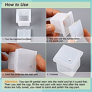 LET'S RESIN Dice Molds for Resin,Resin Dice Mold Set with Letter Number,Polyhedral Silicone Dice Molds for Resin Casting,3D Silicone Mold Kit for DIY Personalized Dices Making,Table Board Game