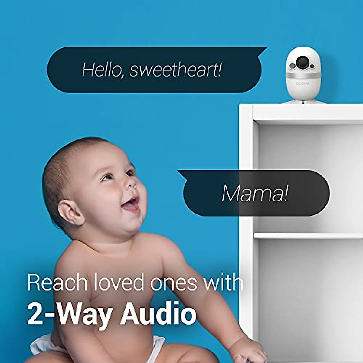Bosma CapsuleCam Pro Baby Monitor, Indoor Security Camera with Phone app, 1080p HD WiFi Camera with 2 Way Audio, 162° Super Wide Angle, Color Night Vision, Motion & Sound Detection, Free Local Storage