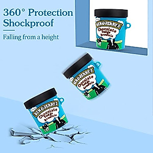 3 PACK Food Airpod 2nd Generation Case, Alquar Cute Cartoon Cheese Reese's Chocolate Fudge Skin Protective Cover, Kawaii Funny Soft Silicone Design for Apple AirPod 2/1 Shell Women Girls with Keychain